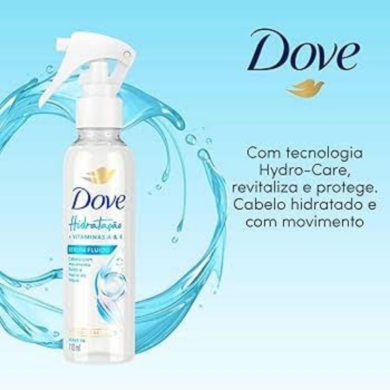 Protetor Térmico Spray Sérum Fluído Dove Hidratação + Vitaminas A&E ...