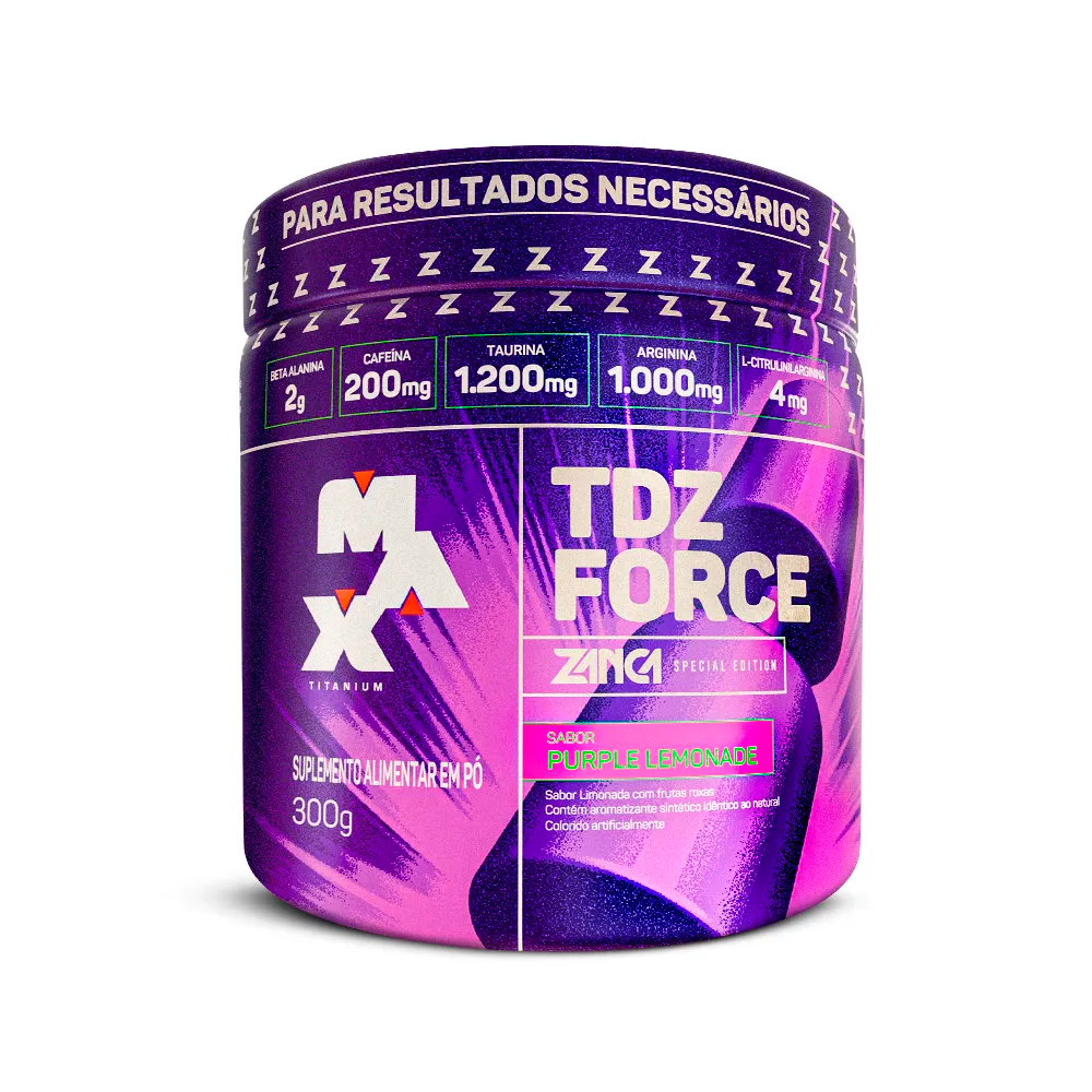 Max Titanium Pré Treino TDZ Force Gabriel Zancanelli Pote 300g - Pre ...