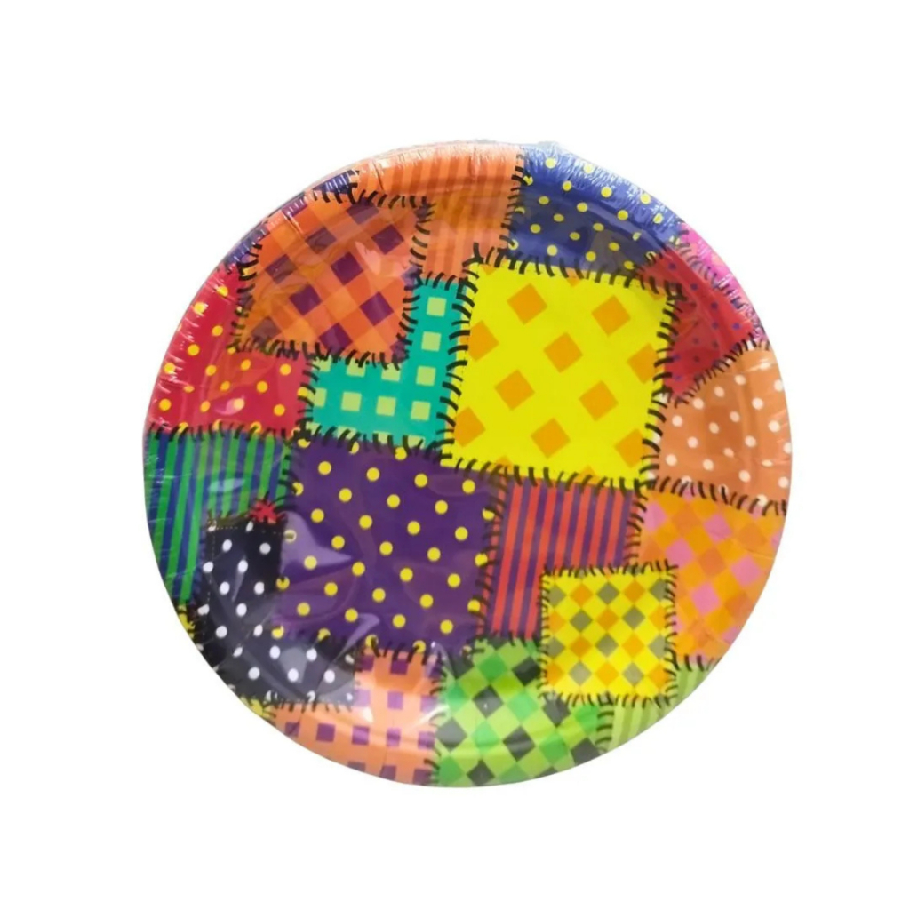 Prato de Papel Retalho Junino 18cm | Shopee Brasil