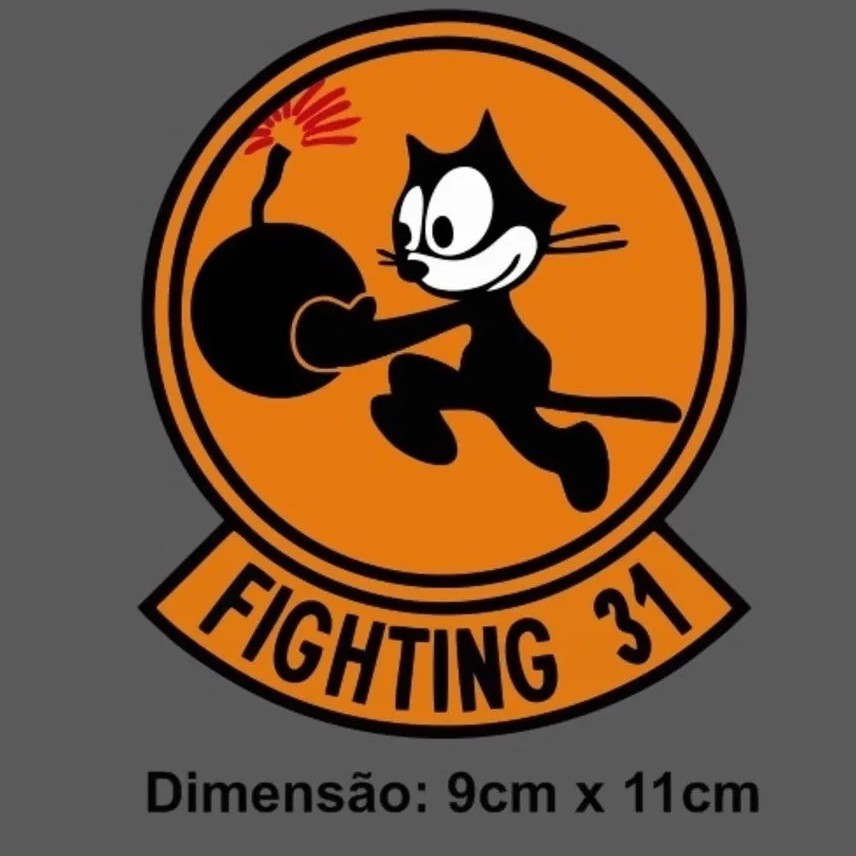 Adesivo Vfa-31 Tomcatters Gato Felix Naval Marinha Caça Guerra Militar ...
