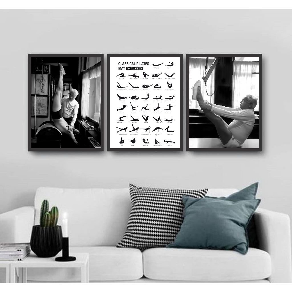 Quadro decorativo Studio de pilates Joseph Pilates moldura preta JPQ9 ...