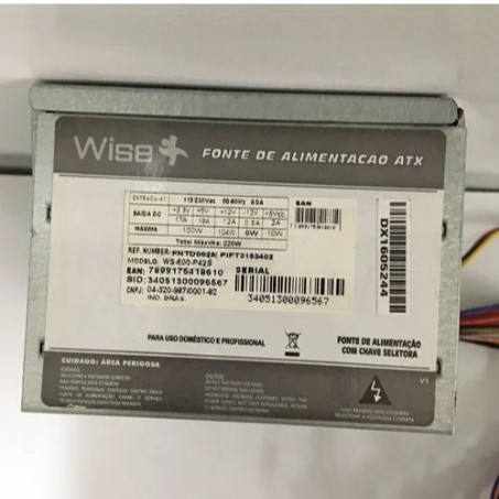 Fonte Nominal Wise Modelo: Ws-500-p42s - 24 Pinos 220w Sata | Shopee Brasil