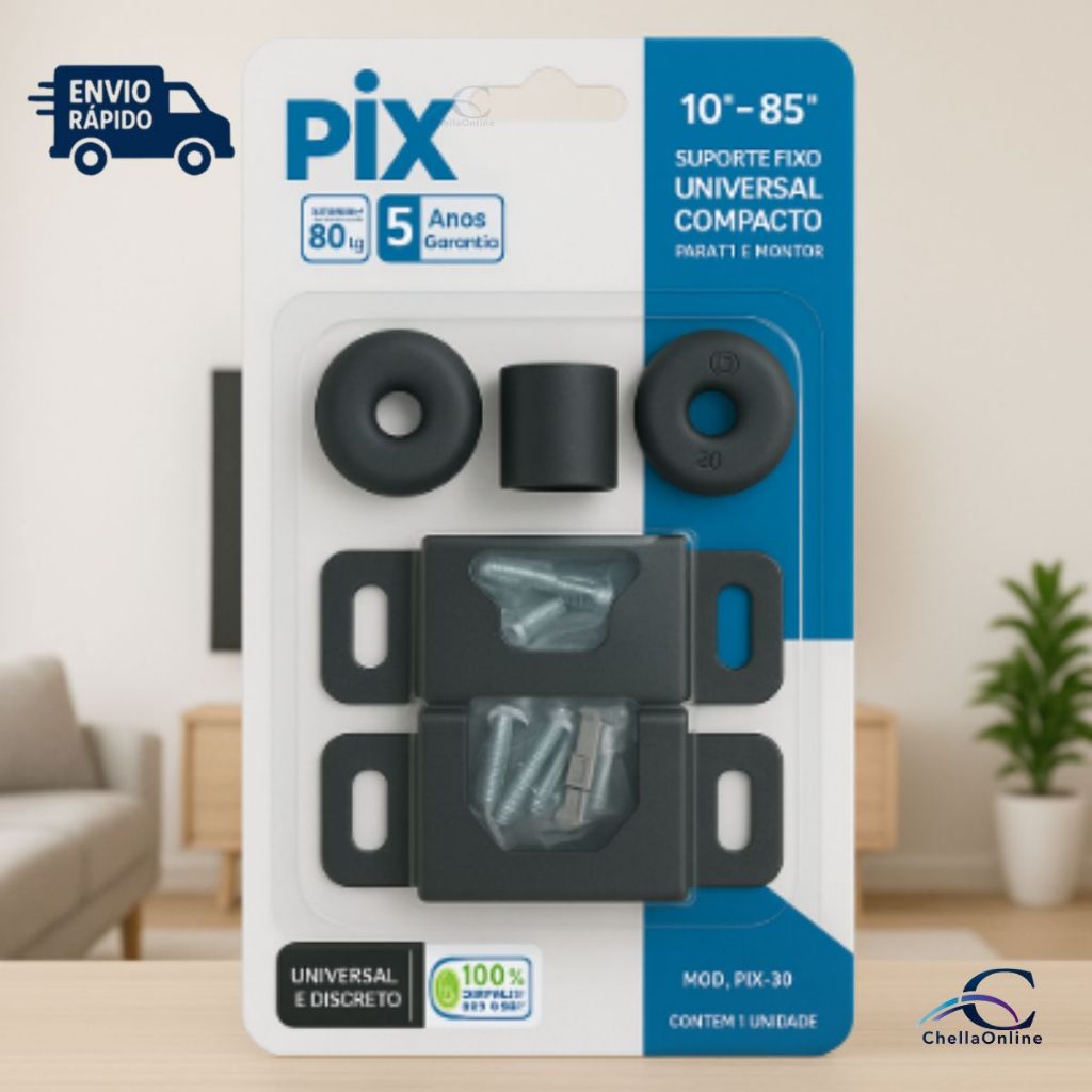 Suporte Fixo Universal Compacto para TV e Monitor 10” a 85” – PIX PX-30 | Shopee Brasil