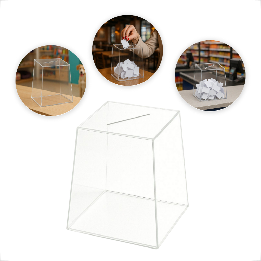 Urna de Acrilico Transparente Reforçado Ideal para Eventos Empresas ...