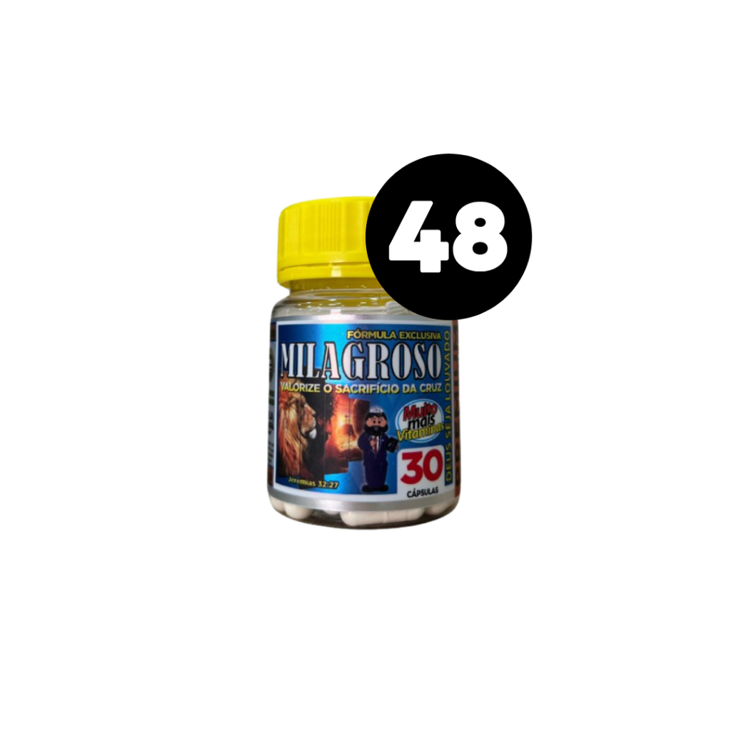 48 Frascos Milagroso Natural 30 Cápsulas Cada - Original | Shopee Brasil