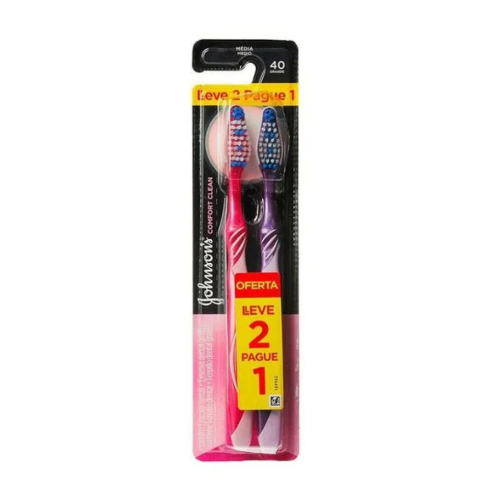 Escova Dental Johnson's Reach Comfort Clean Grande 40 Macia | Shopee Brasil