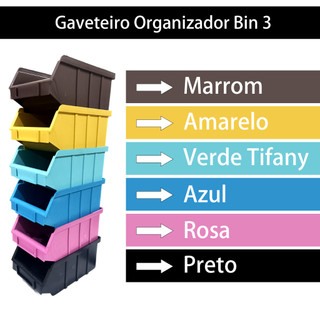 12 Gaveteiro Organizador Bin N 3 - Escolha a Cor | Shopee Brasil