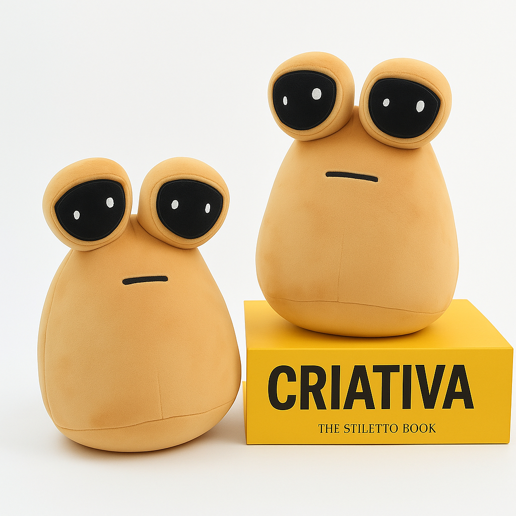 Boneco Pou De Pelúcia Brinquedo Infantil Pou Bebê Feliz Depressivo ...