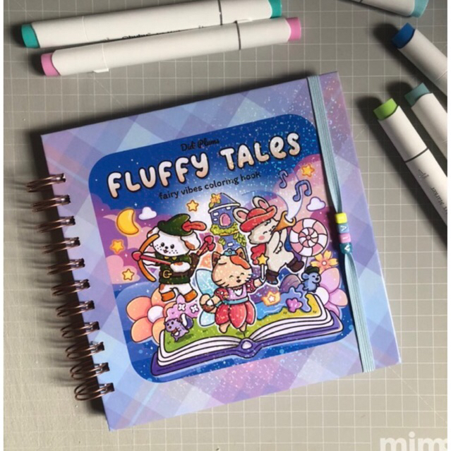 Caderno de colorir - Fluffy Tales - Folhas de 180g - Capa dura ...
