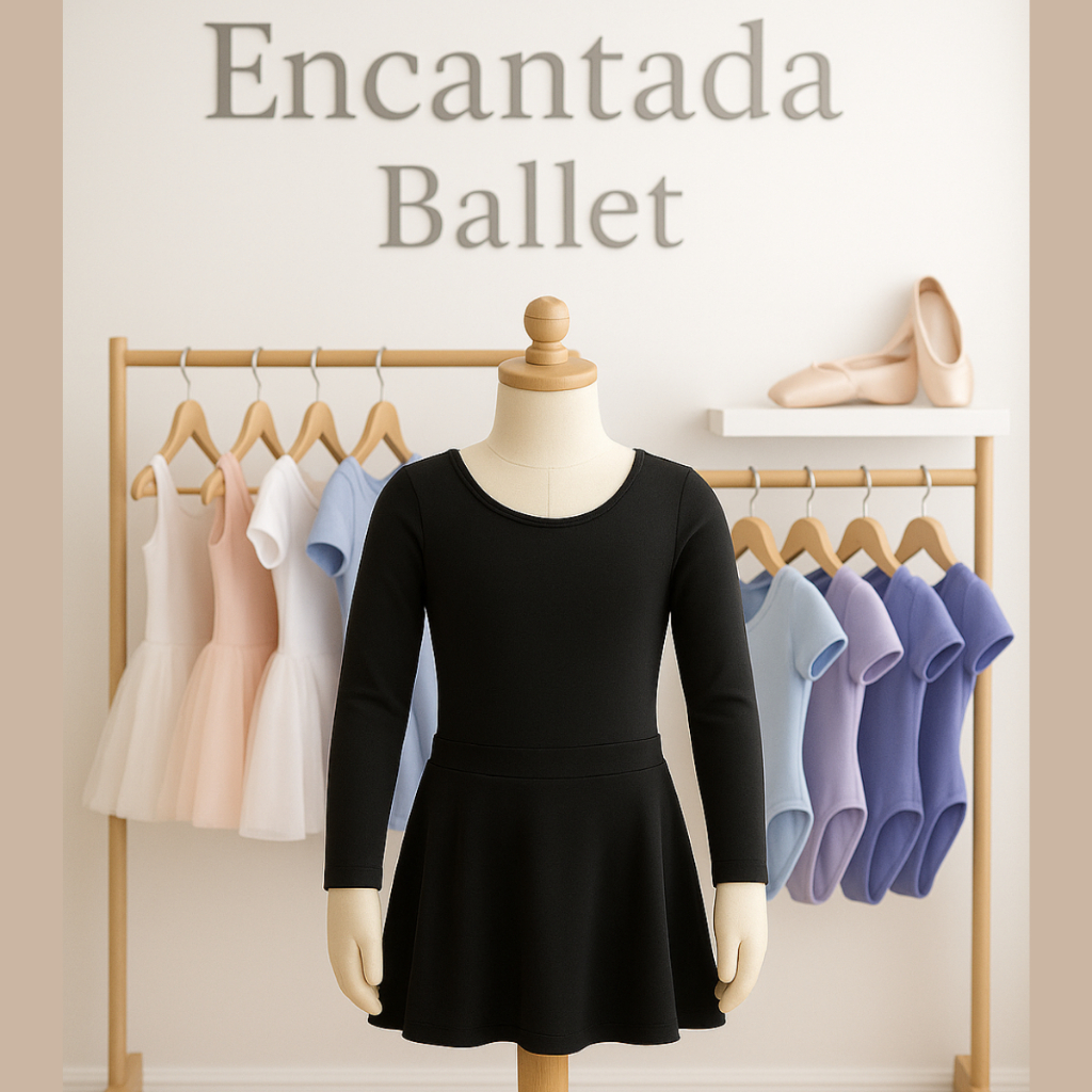Collant Colan Body Ballet Balé Uniforme Manga Longa + Saia Cós (envio ...