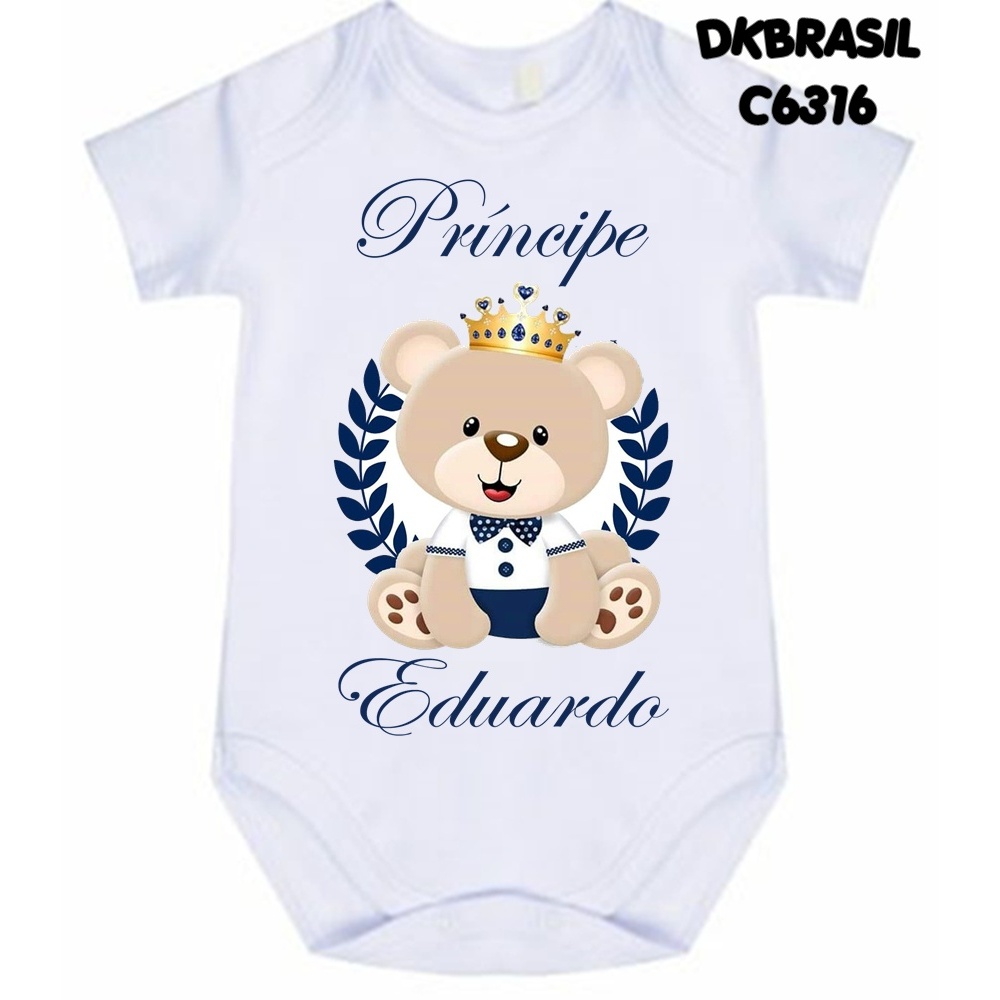 Body Urso Príncipe com nome Eduardo | Shopee Brasil