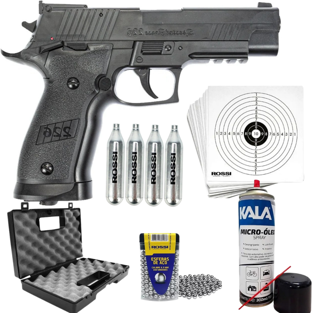 Pistola De Pressão Wingun P226 X4 Co2 Airgun + Acessorios | Shopee Brasil