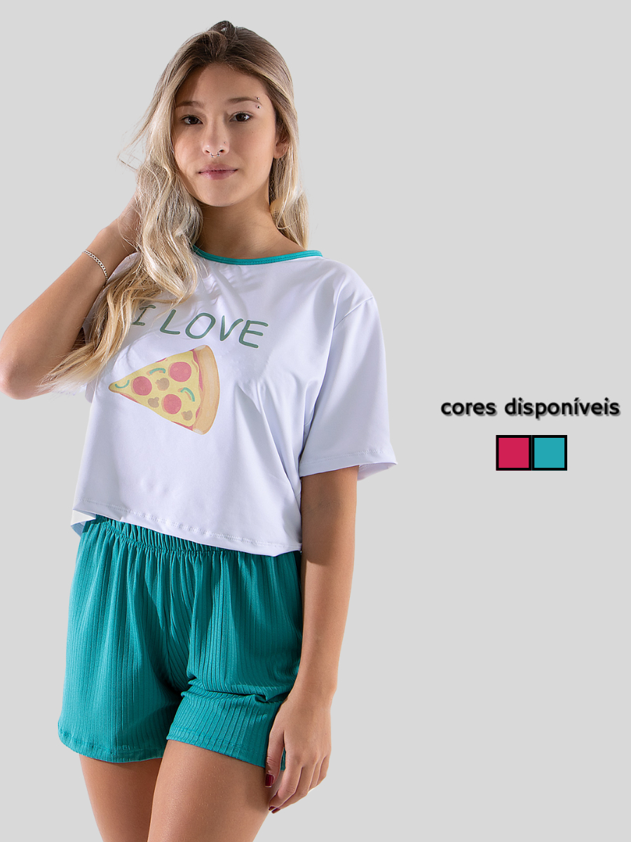 Baby Doll Camisa Estampada Short Ribana Linha Noite | Shopee Brasil