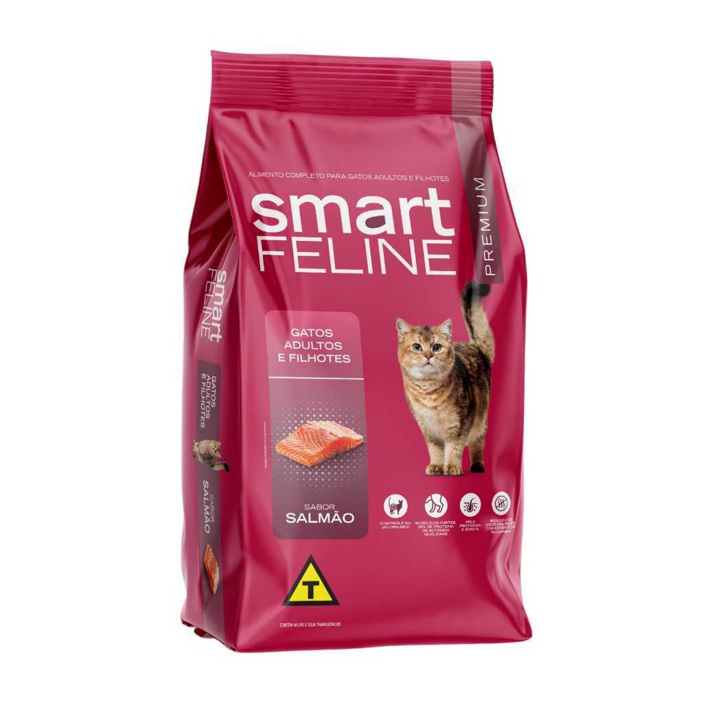 RAÇÃO PARA GATOS SMART FELINE SABOR SALMAO 25KG | Shopee Brasil