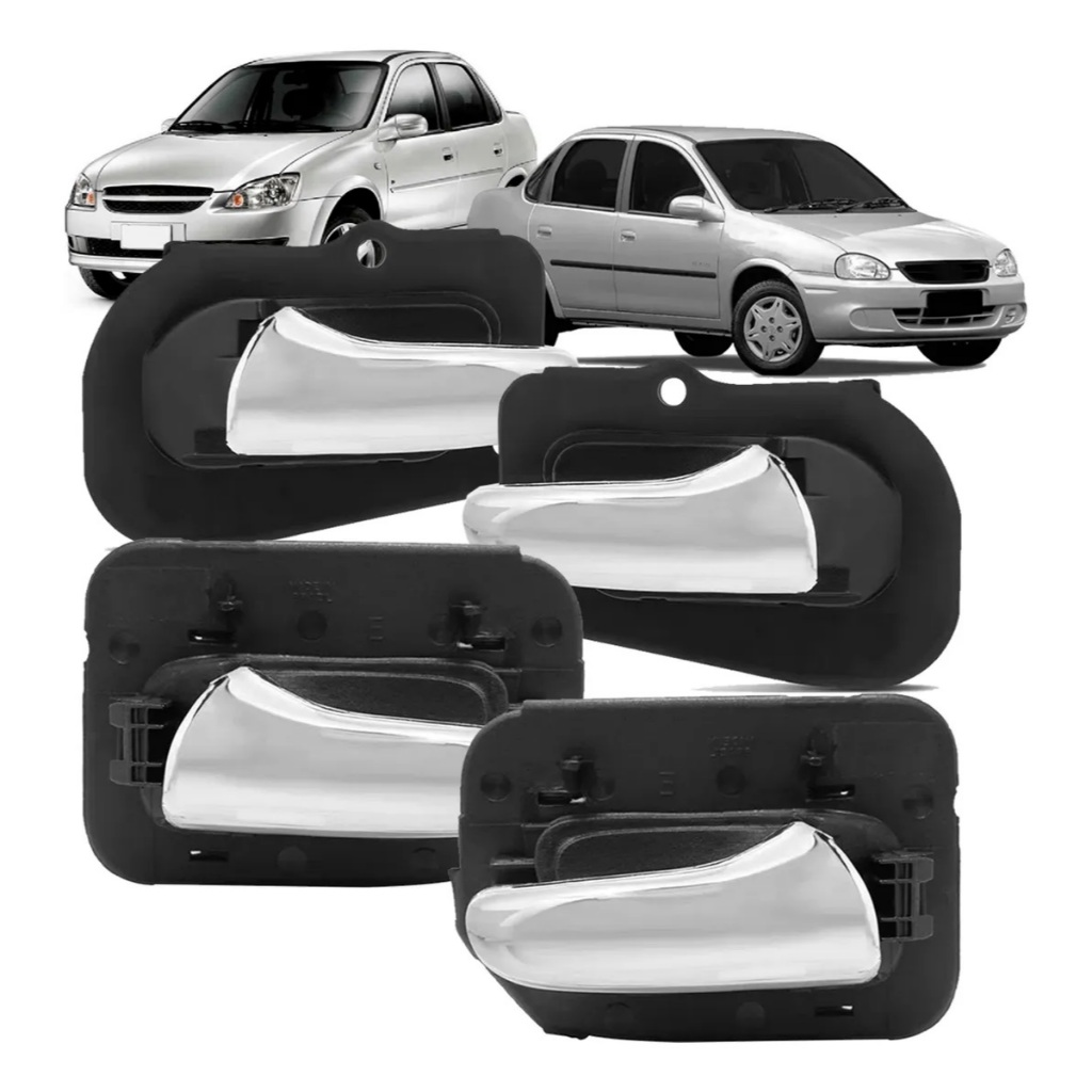 Kit 4 Maçaneta Interna Porta Corsa Classic Cromada Metal | Shopee Brasil