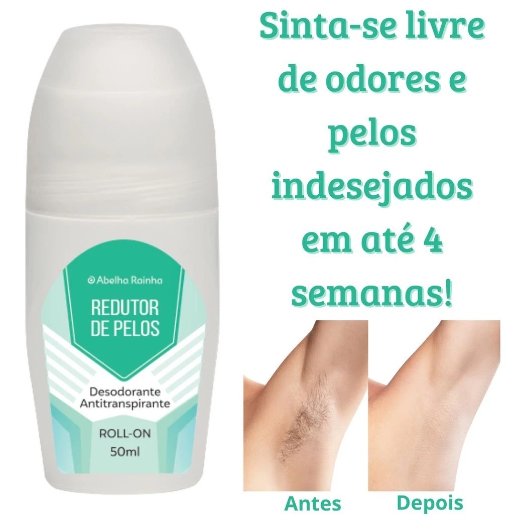 Desodorante Antitranspirante Rollo-on Redutor de Pelos 50g Abelha ...