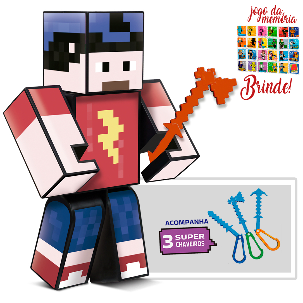 Boneco Mike Jogo Minecraft Youtuber Gamer 15 CM | Shopee Brasil