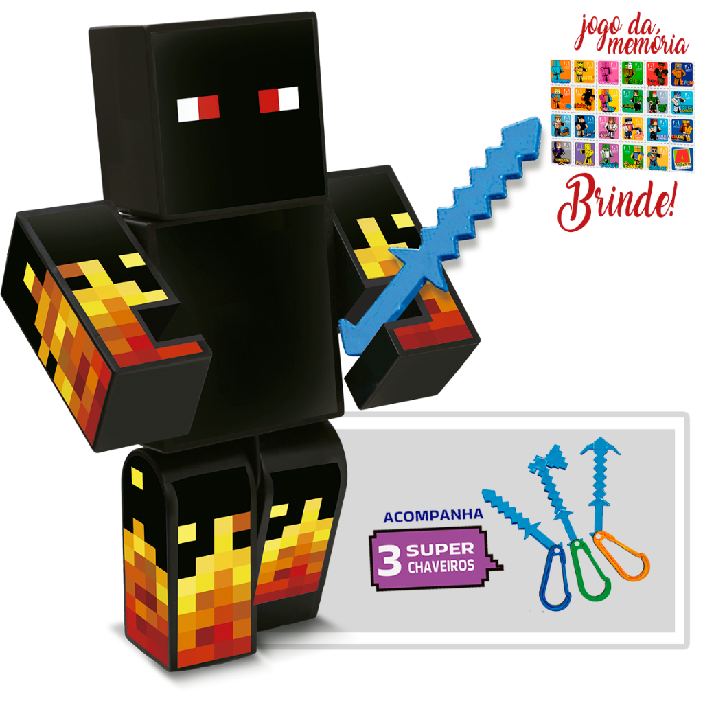 Boneco Athos Jogo Minecraft Youtuber Gamer 15 CM | Shopee Brasil