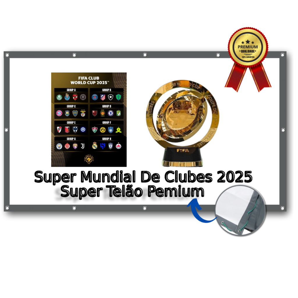 Tela de Projeção 110 Polegadas Em vinil PVC com Bordas e ilhós | Shopee ...