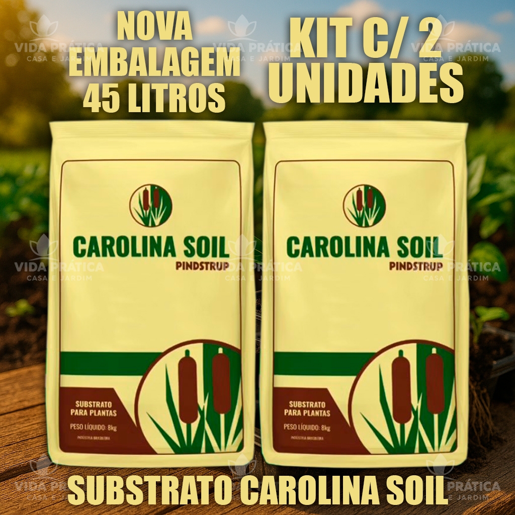 Kit 2x Substrato Carolina Soil Completa 35H 45 Litros 8kg Original ...