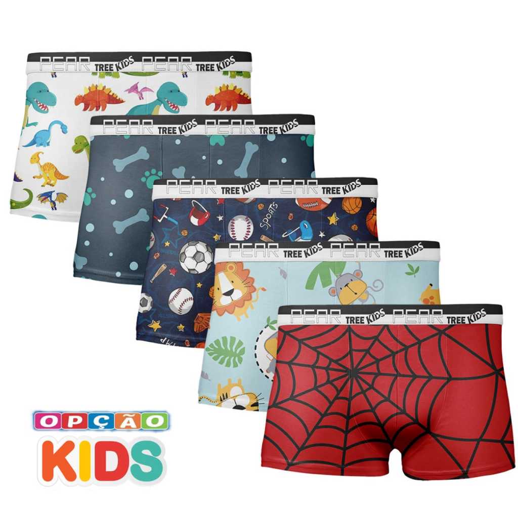 kit cueca Box infantil Personalizada com 10 Cueca Box para Criança ...