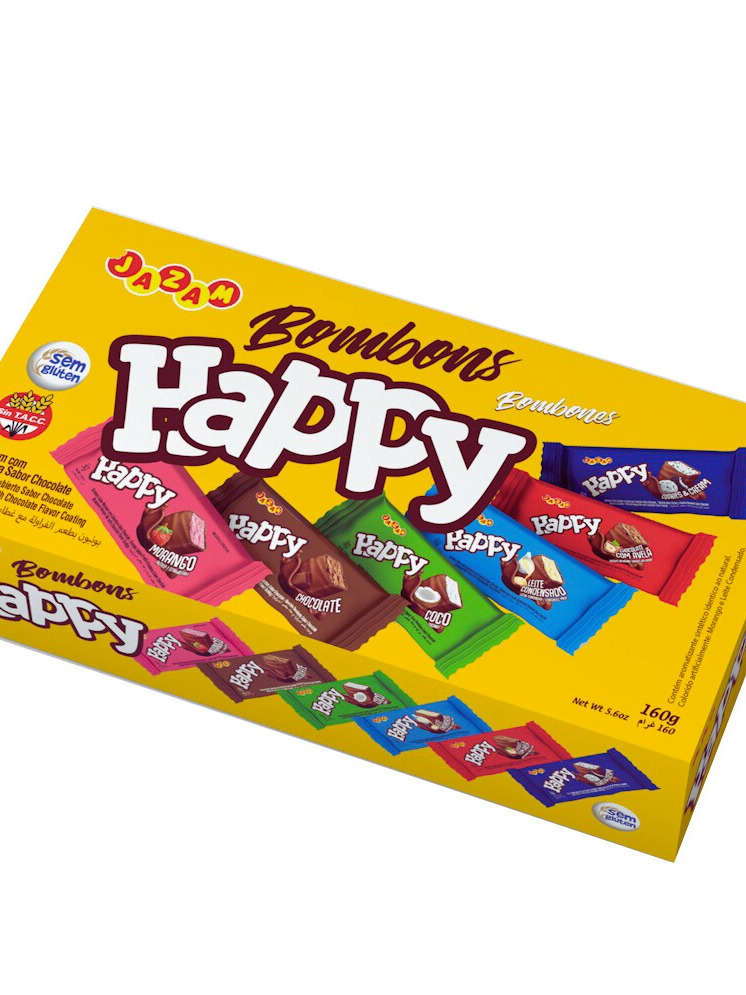 Bombons Jazam Sortidos Happy 160g – Caixa Variada de Chocolates ...