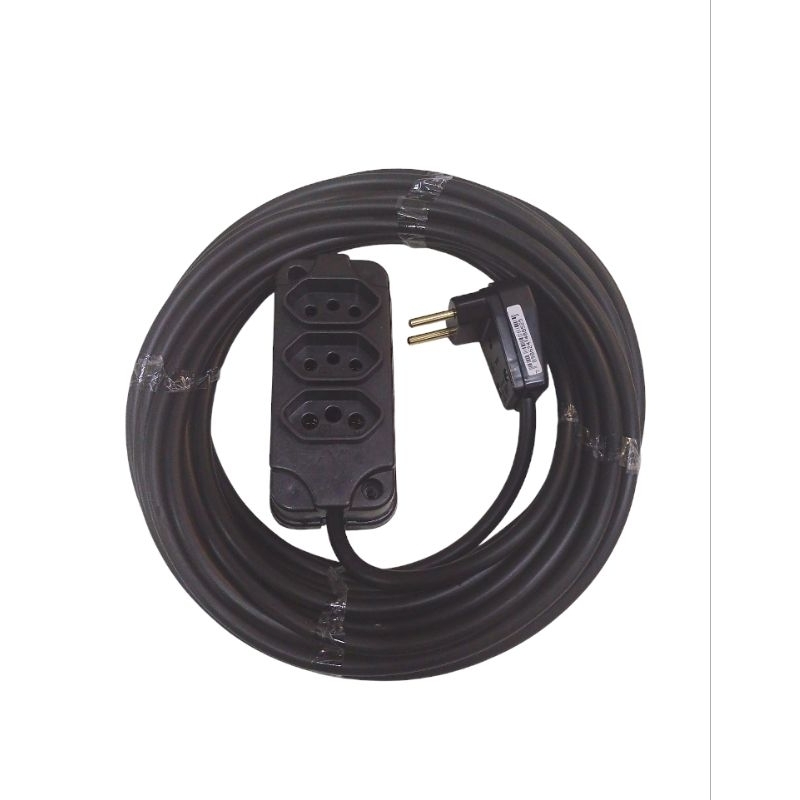 EXTENSÃO CABO PP 2X1.5MM 10 METROS PLUG 2P 90 GRAUS,TOMADA TRIPLA 10A BIVOLT. | Shopee Brasil