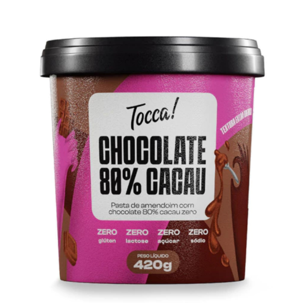 Pasta de Amendoim Chocolate 80% Cacau ZERO 420g Tocca | Shopee Brasil