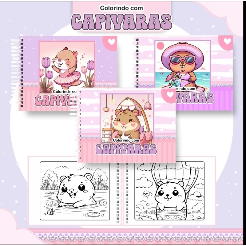 Coloring Book Capivaras 1 e 2 - Capilovers - 50 Desenhos | Shopee Brasil