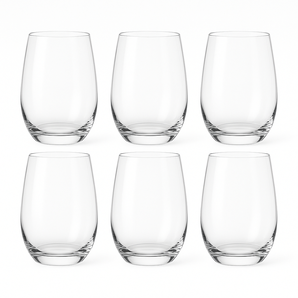 Kit Jogo 6 Copos 490ML Cristal Premium Original Suco Drinks Água Refrigerante Bar Restaurante ...