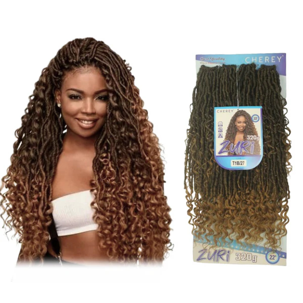 Cabelo Orgânico Zuri para Crochet Braids Dreads com cachos 55cm 320g Cherey+ POM ADA BRINDE ...