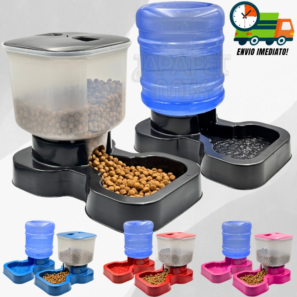 Kit Comedouro e Bebedouro para Cachorro Cães e Gatos Automático 10LTS E ...