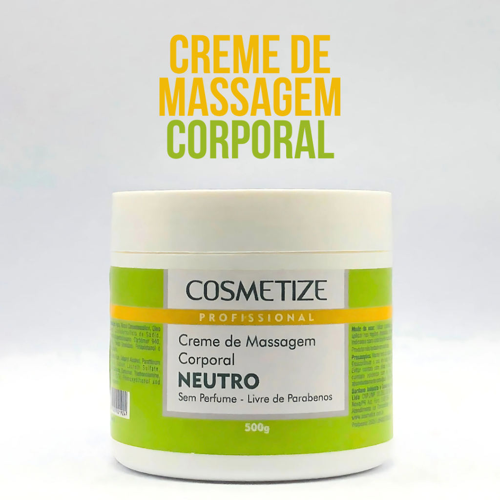 Creme de Massagem Corporal Neutro 500g Cosmetize | Shopee Brasil