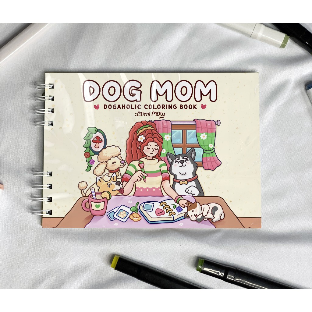 Dog Mom - Mimy Moty - coloring book - Livro de Colorir - capa dura - A5 ...