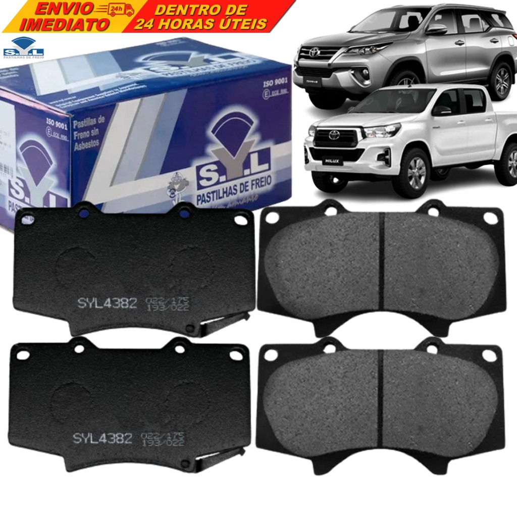 Pastilha de Freio Dianteira Toyota Hilux 2.8 4.0 16v 2016 a 2020 Jogo ...