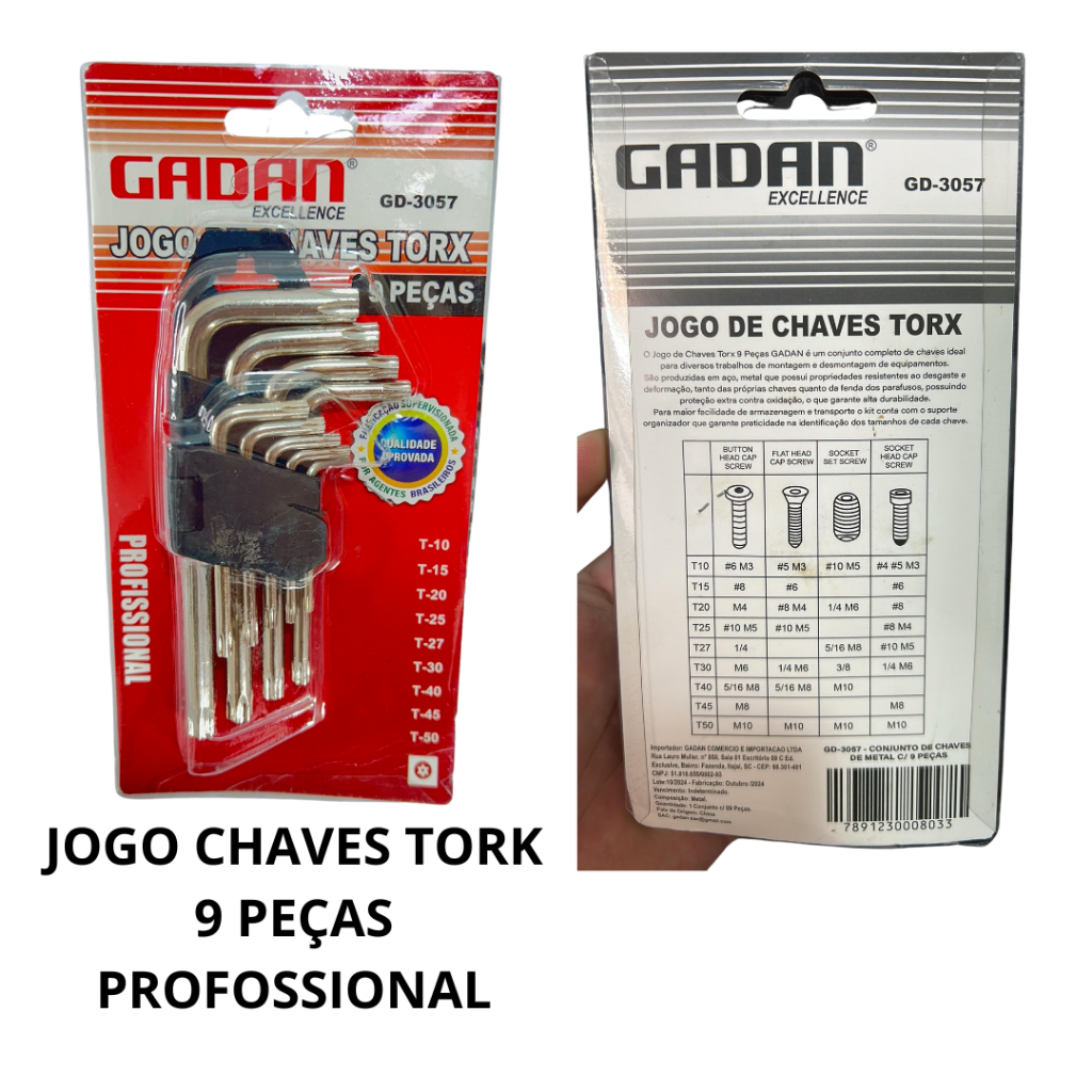 CHAVE TORX C/ 9 PEÇAS ponta de formato estrela (PEQUENA) | Shopee Brasil