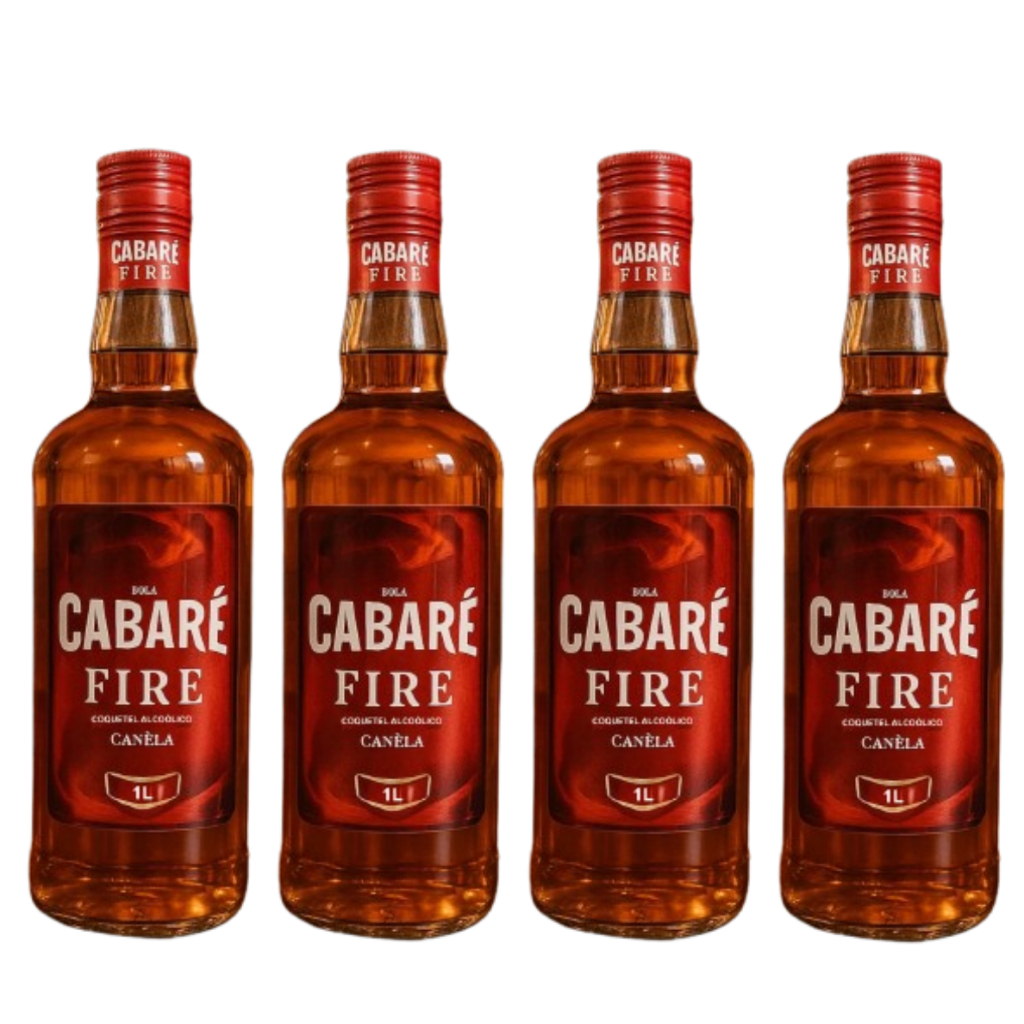 Kit 4 Cachaças Cabaré Fire - 1 Litro Sabor Canela Coquetel Canelinha ...