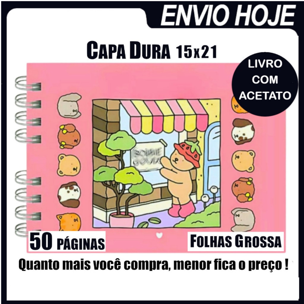 Livro de Colorir Bob Good 50 Folhas180g Caderno de Desenho Pintura ...