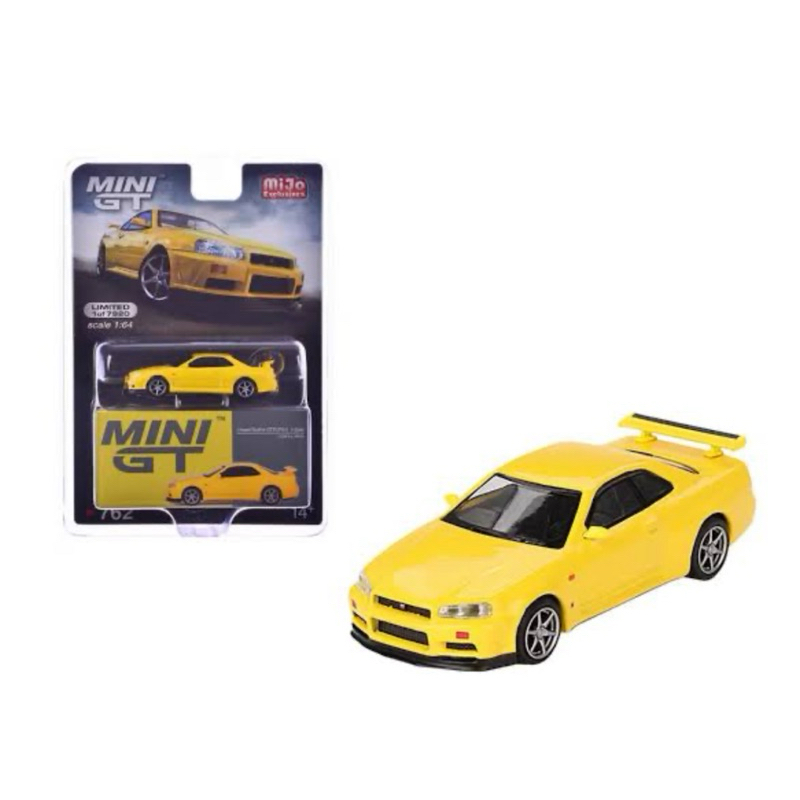 MINI GT #762 Nissan Skyline R34 amarelo | Shopee Brasil