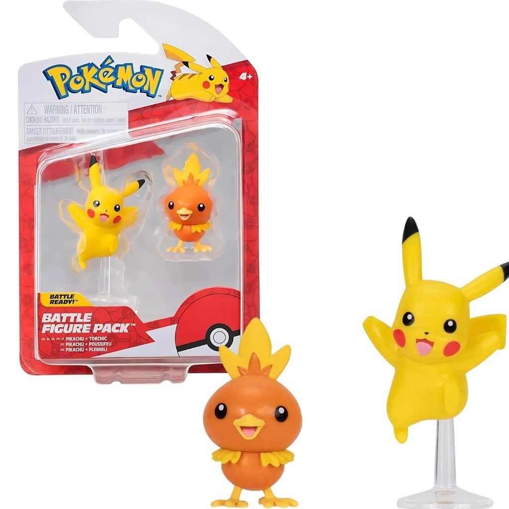 Pikachu + Torchic Pokémon Battle Figure Pack 5cm Sunny | Shopee Brasil