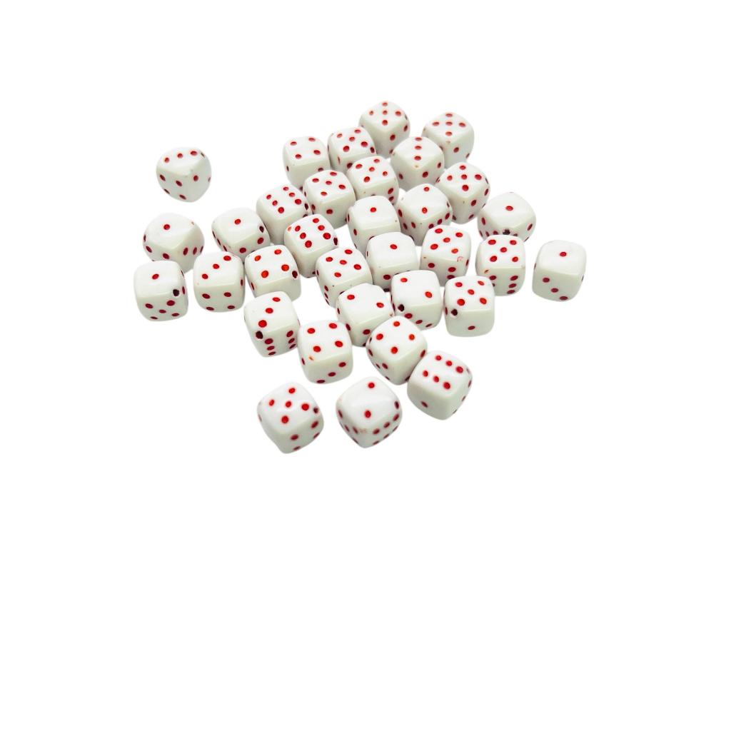 Dado Branco com Vermelho com Furo Passante P - 21 Peças | Shopee Brasil