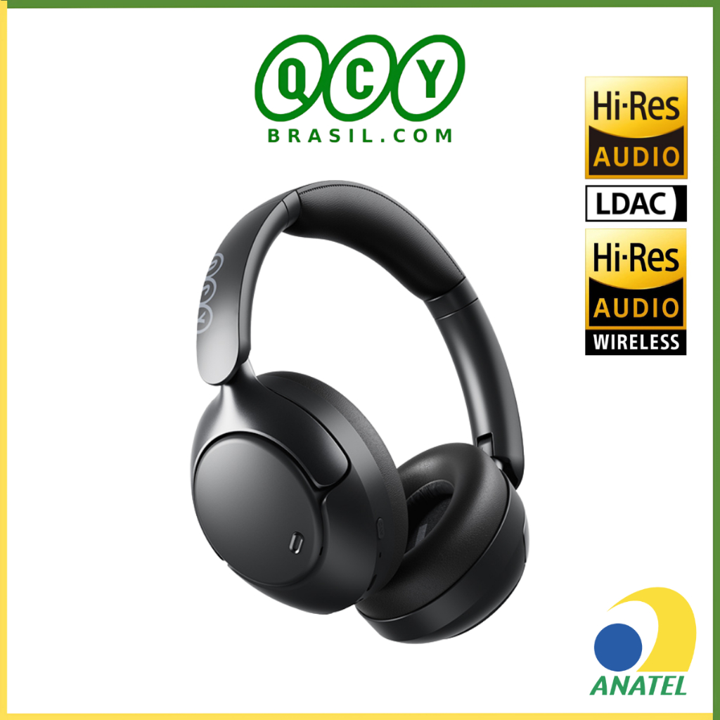Headphone QCY H3 Pro ANC Hi-Res Fone Sem Fio Bluetooth 5.4 LDAC Hi-Fi ...