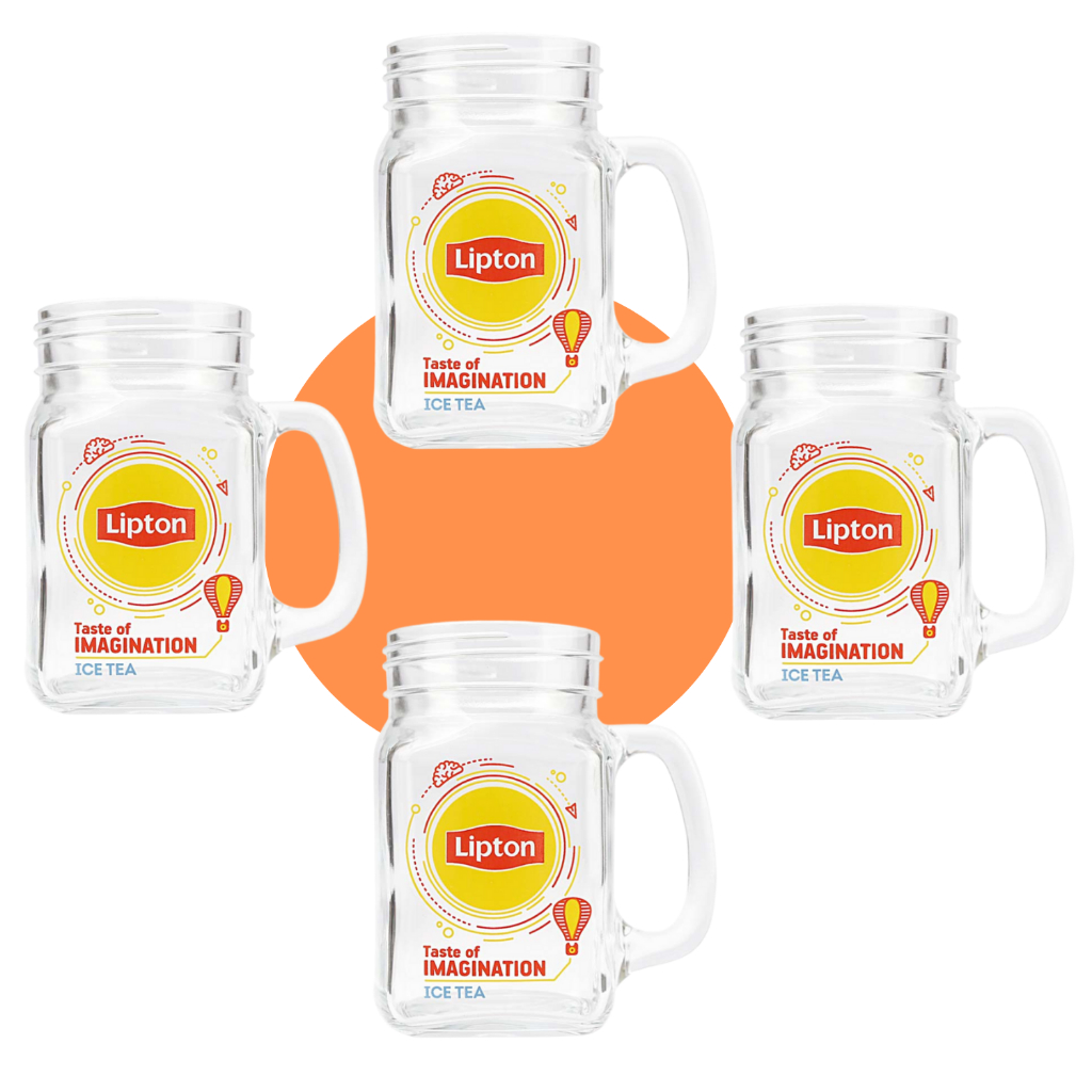 Caneca Mason Jar Personalizada Lipton Ice Tea 350ml Drink, Chá Gelado ...