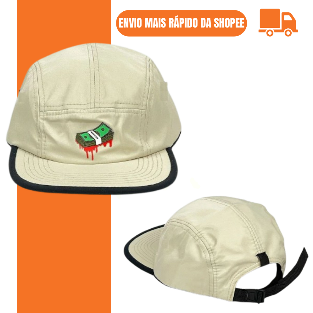 Boné 5 Five Panel Money Bege Aba Reta MultiCor Strapback Lindo | Shopee Brasil