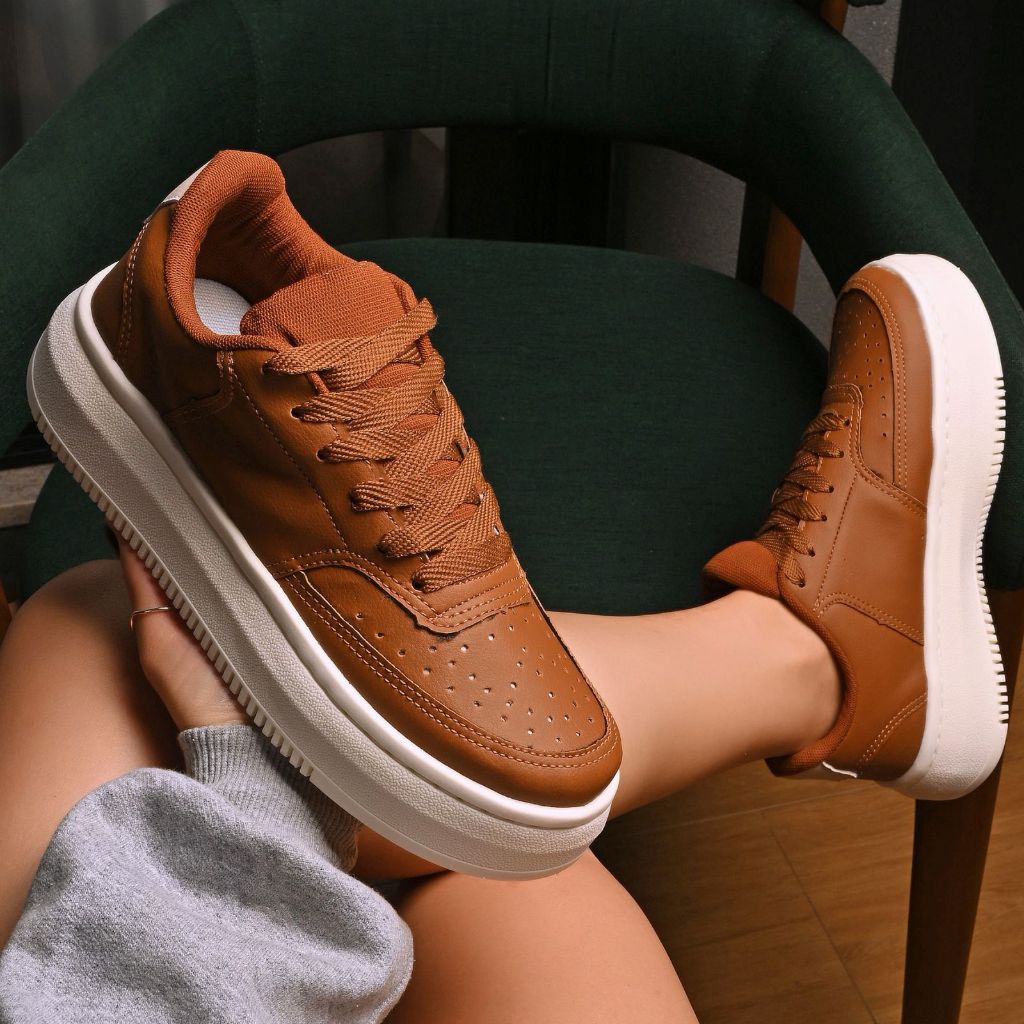 Tenis Feminino Plataforma Sapatenis Tendência Branco Sola Alta Fashion Blogueira | Shopee Brasil