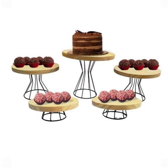 kit boleira modelo Roma 5 peças feito em ferro e pinus | Shopee Brasil