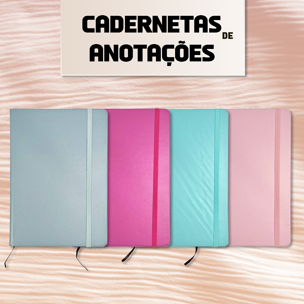 Caderneta de Anotações A5 (21x14cm) - Estampa Lisa com Capa Dura - 78 ...