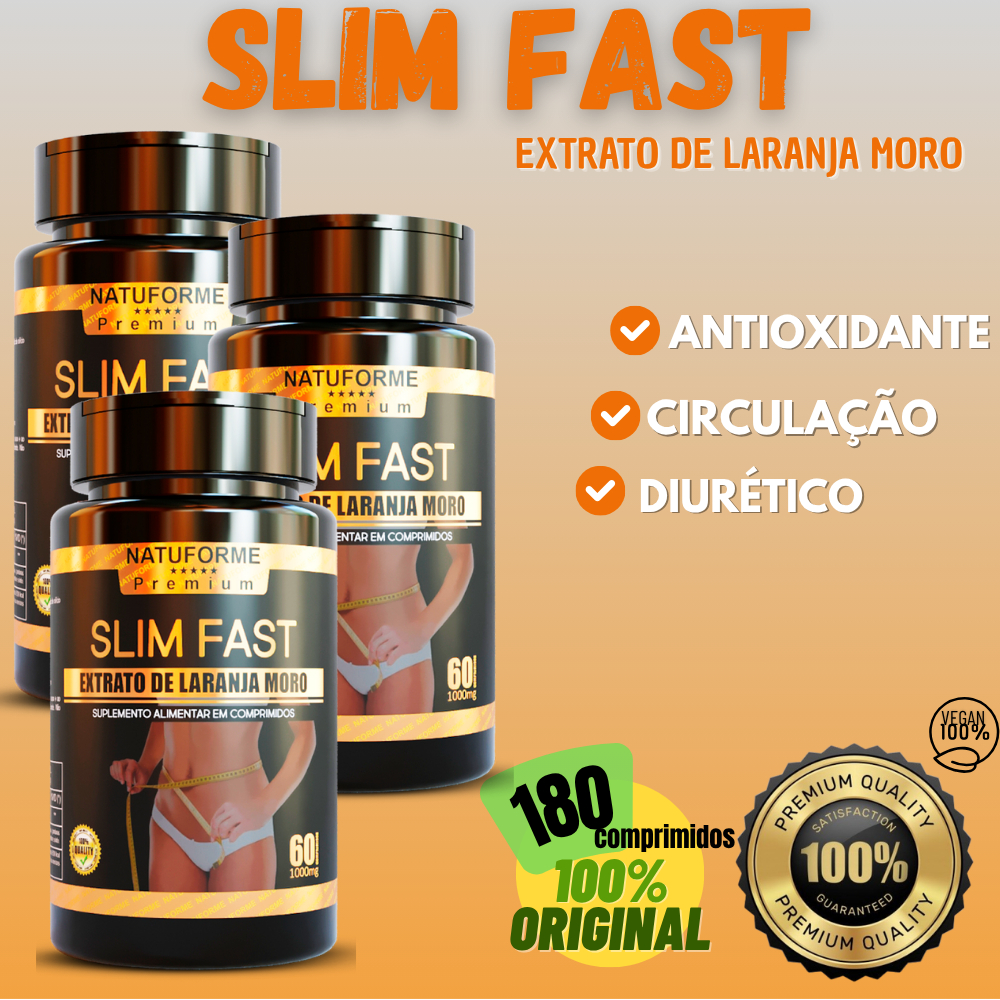 Suplemento Premium Slim Fast 60cápsulas 1000mg Antioxidante Circulação ...