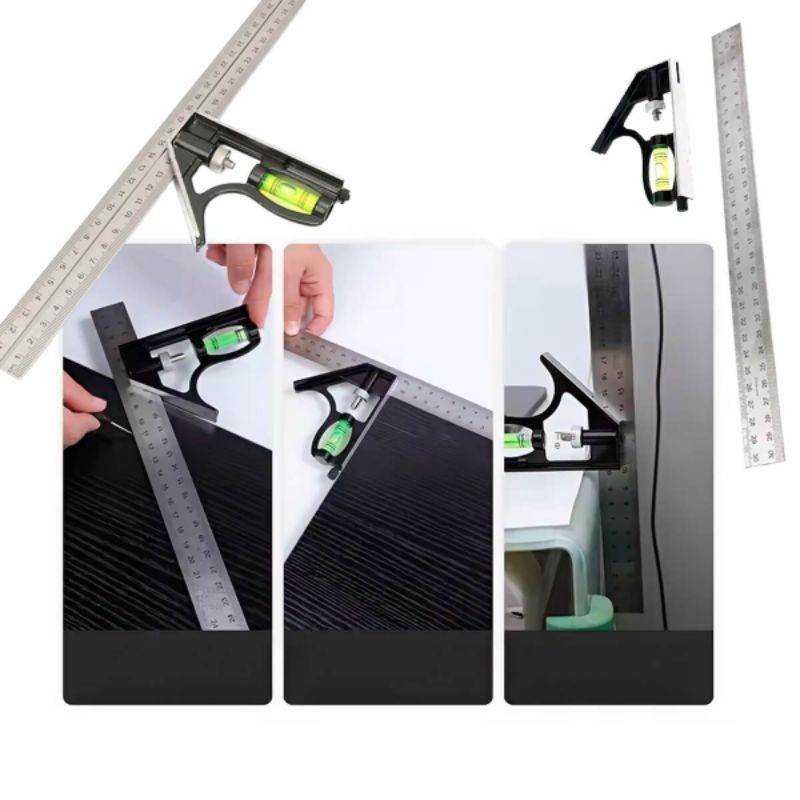 Esquadro Combinado Inox Com Nível E Régua Profissional Nota fiscal ...