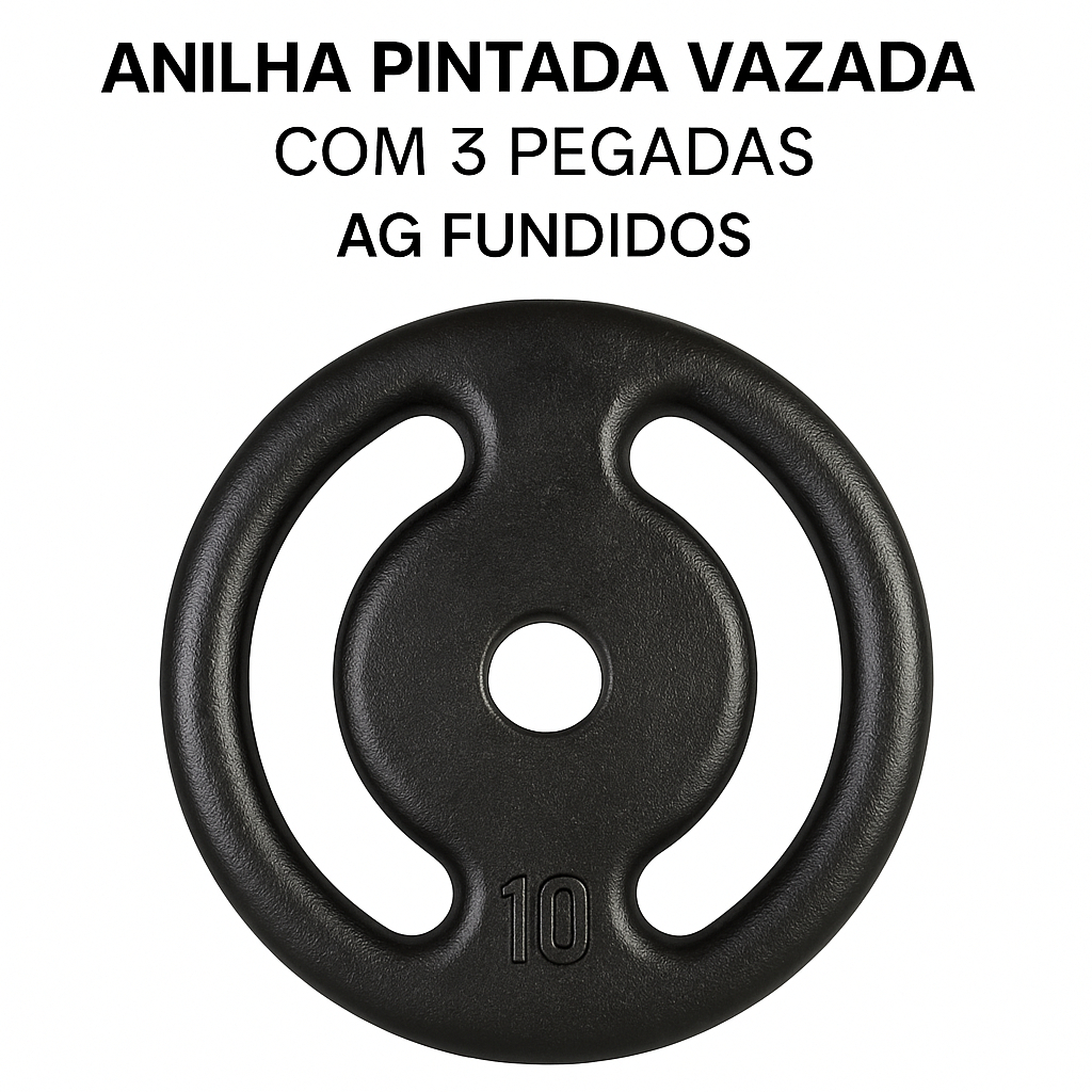 Anilha Pintada de Ferro Fundido 10kg | Individual | Academia e Home Gym ...